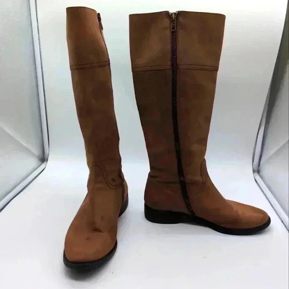 J. Crew | Shoes | Jcrew Brown Leather Nottingham Zipup Riding Boots Sz ...